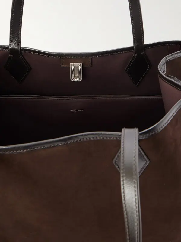 METIER Chameleon 41 Large Leather-trimmed Nubuck Tote - Brown