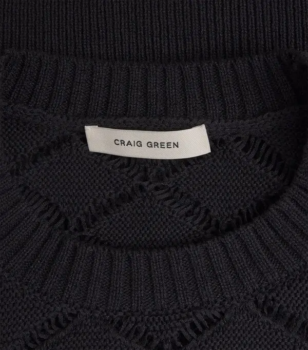 CRAIG GREEN Cotton-blend Pointelle Sweater