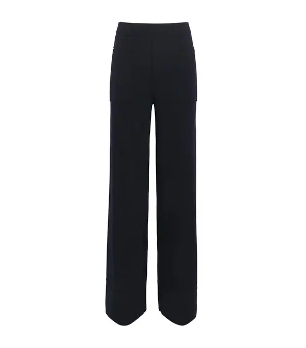 ALLUDE Wool-cashmere Straight Trousers
