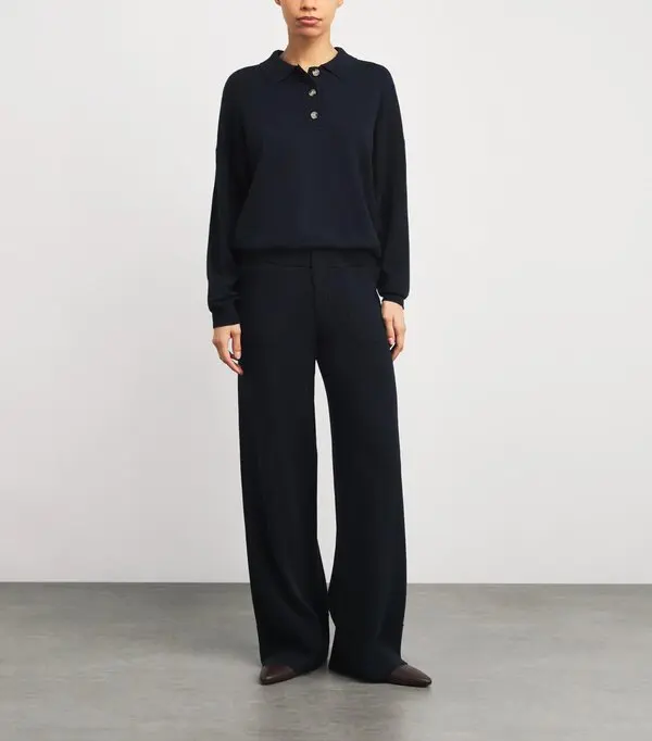 ALLUDE Wool-cashmere Straight Trousers