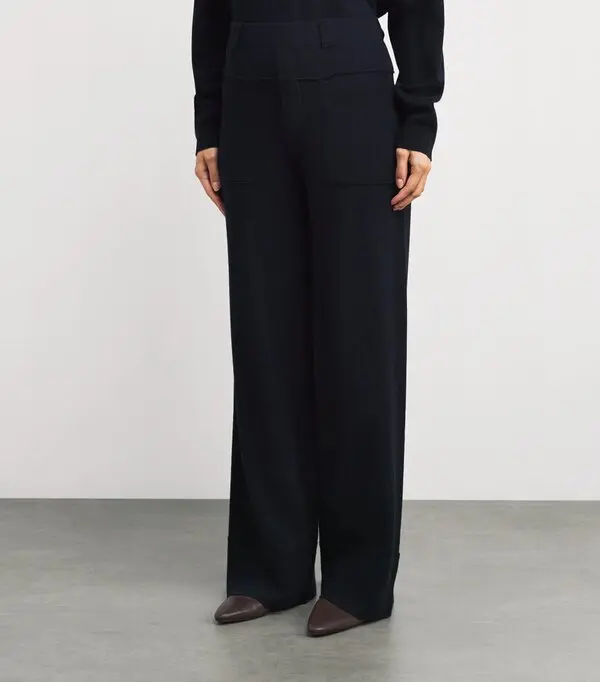 ALLUDE Wool-cashmere Straight Trousers