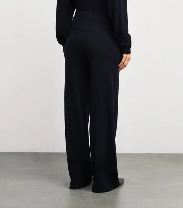ALLUDE Wool-cashmere Straight Trousers