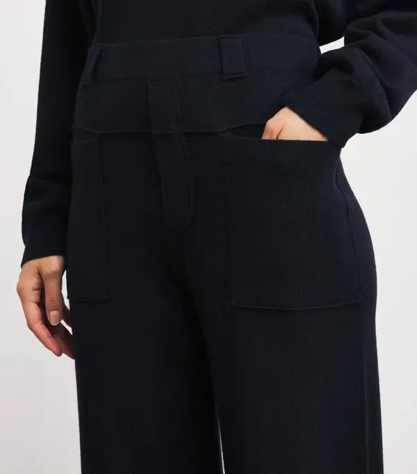 ALLUDE Wool-cashmere Straight Trousers