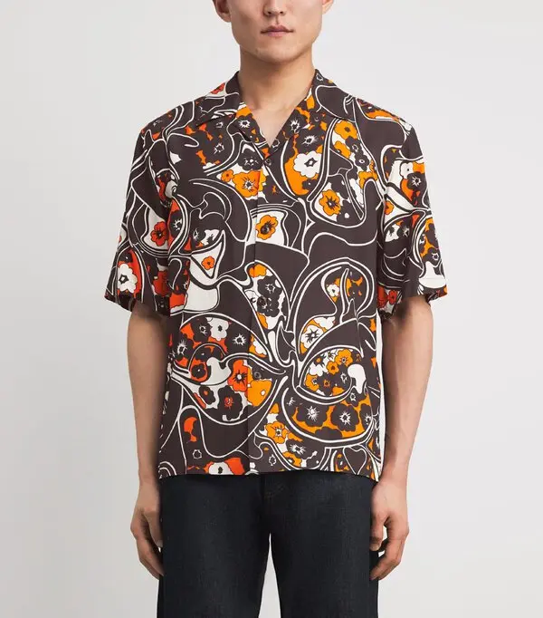 Sandro Short-sleeve Floral Shirt - Brown