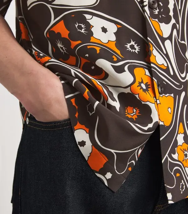 Sandro Short-sleeve Floral Shirt - Brown