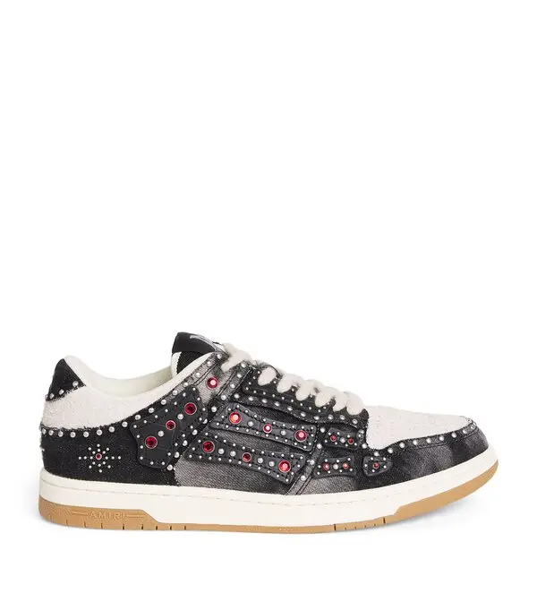 Amiri Denim-suede Skel Sneakers - Black