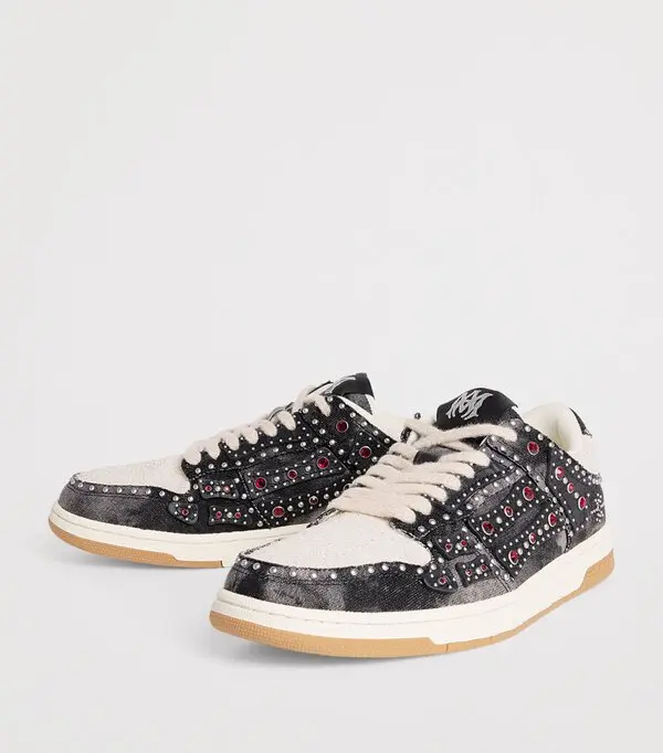 Amiri Denim-suede Skel Sneakers - Black
