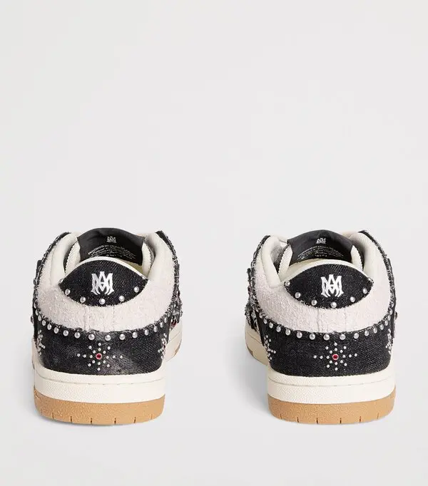 Amiri Denim-suede Skel Sneakers - Black