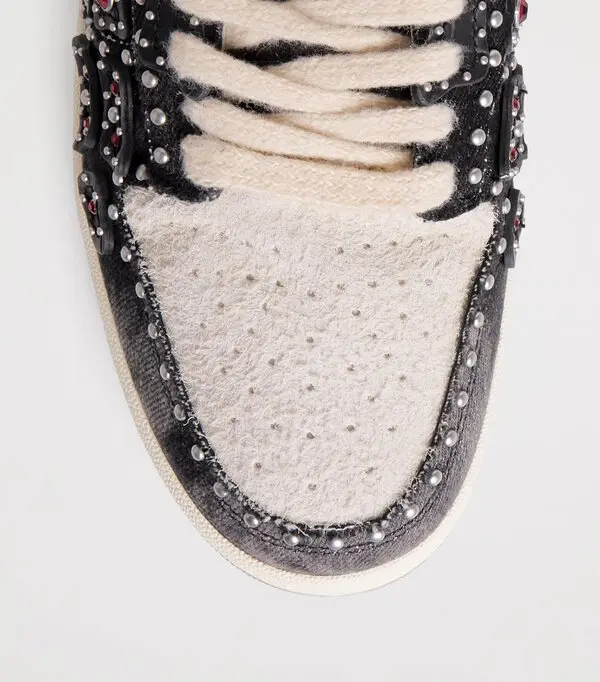 Amiri Denim-suede Skel Sneakers - Black