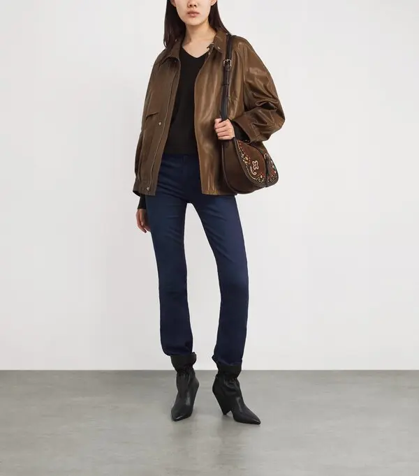 Paige Manhattan High-rise Bootcut Jeans - Navy