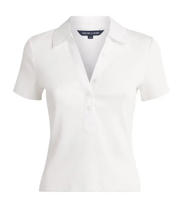 Veronica Beard Stretch-cotton Kearney Polo Shirt - White