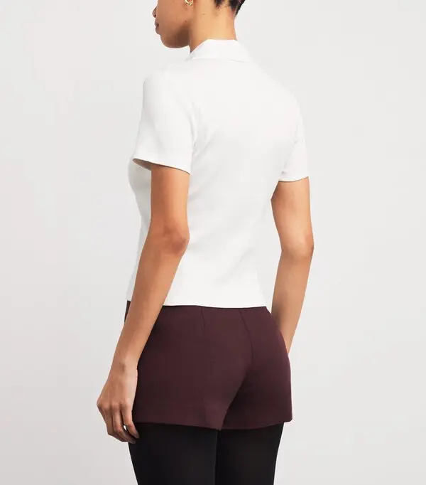 Veronica Beard Stretch-cotton Kearney Polo Shirt - White