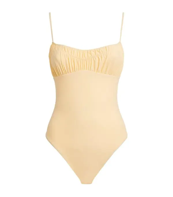 Faithfull The Brand Ruched Rocio Swimsuit - Yellow