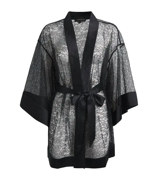 Kiki De Montparnasse Lace Petite Fleur Kimono - Black
