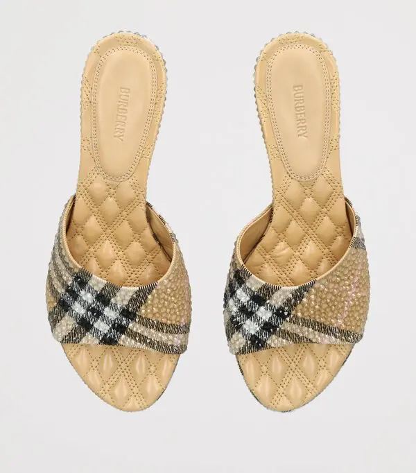 Burberry Embellished Sloane Heeled Mules