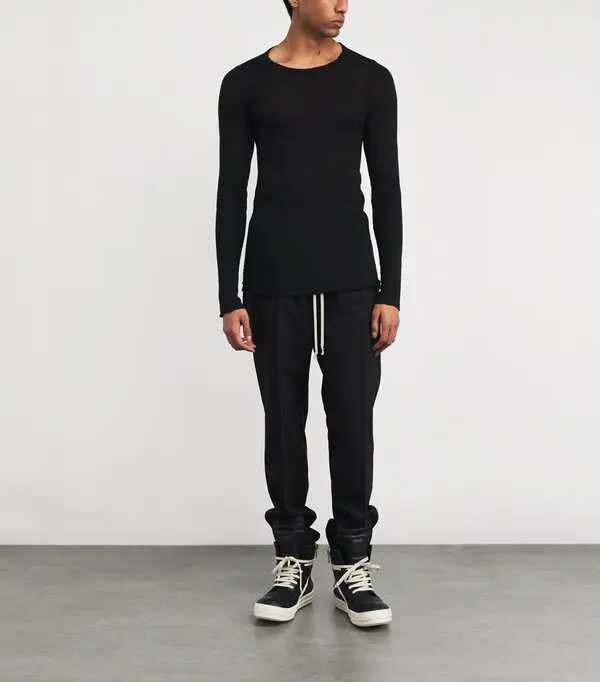 Rick Owens Cotton Jersey Mini Rib T-shirt