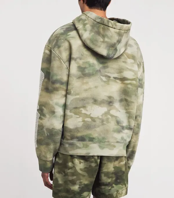 Amiri Cotton Camouflage Bones Hoodie - Green