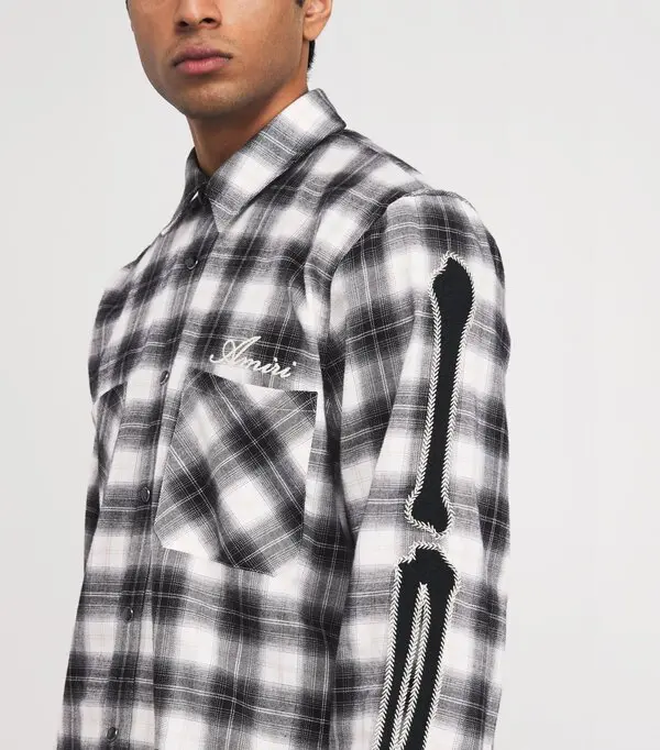 Amiri Cotton Flannel Bones Overshirt
