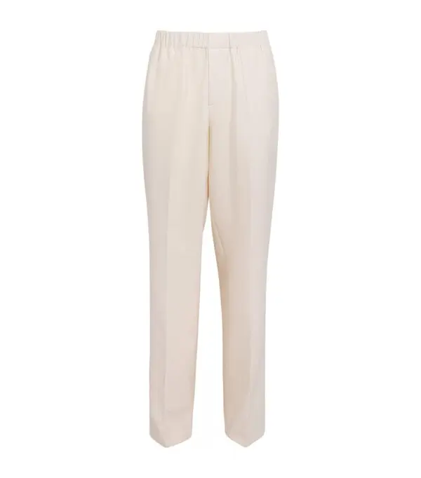 Sandro Cotton-blend Straight-fit Trousers - Beige