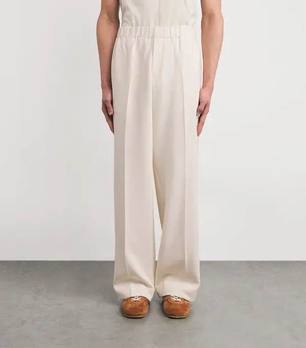 Sandro Cotton-blend Straight-fit Trousers - Beige