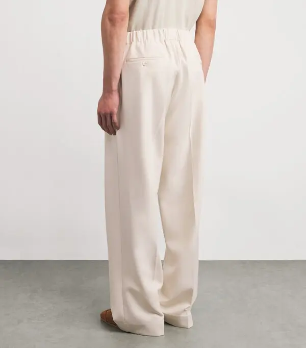 Sandro Cotton-blend Straight-fit Trousers - Beige
