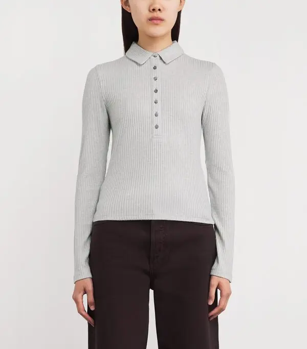 Paige Ribbed Eden Polo Top
