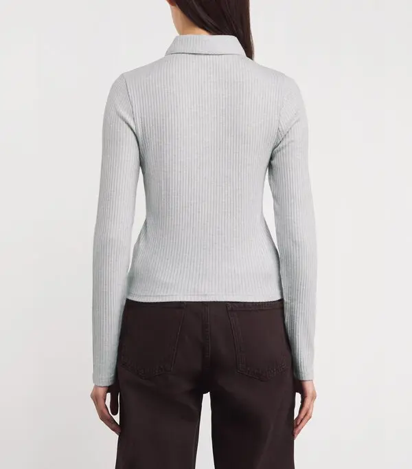 Paige Ribbed Eden Polo Top