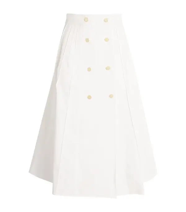 Carolina Herrera A-line Cotton-blend Midi Skirt