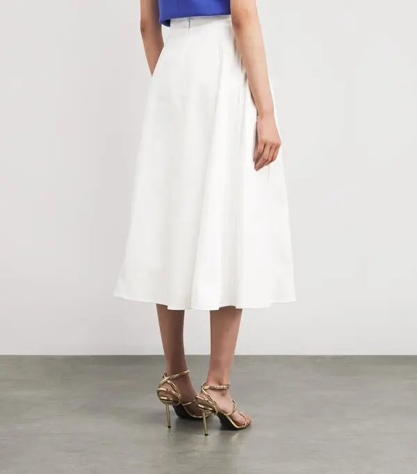Carolina Herrera A-line Cotton-blend Midi Skirt