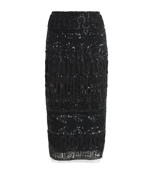 Carolina Herrera Embellished Tulle Midi Skirt