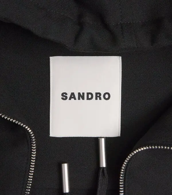 Sandro Zip-up Hoodie - Black