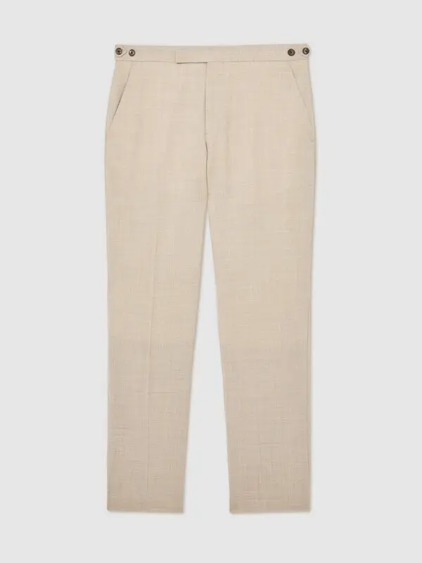 REISS Fibre Wool Textured Tailored-fit Trousers