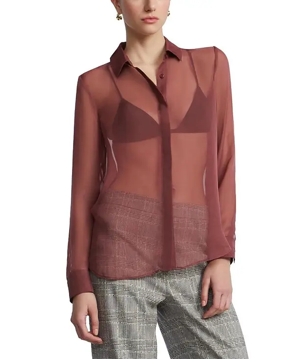 Bcbgmaxazria Chiffon Button-down Shirt