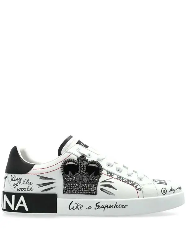 Dolce & Gabbana Sneakers With Logo Appliqu - Beige