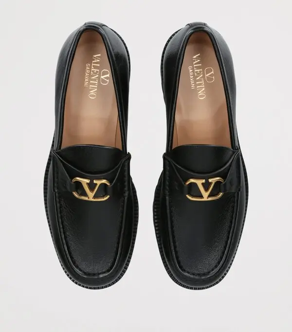 Valentino Garavani Leather Chunky Loafers - Black