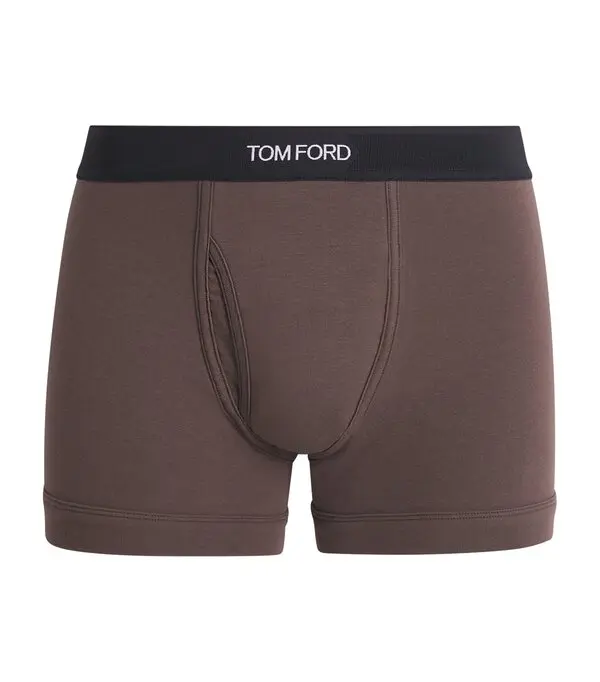 TOM FORD Stretch-cotton Logo Boxers - Beige