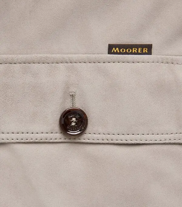 MOORER Suede-front Kant Bomber Jacket