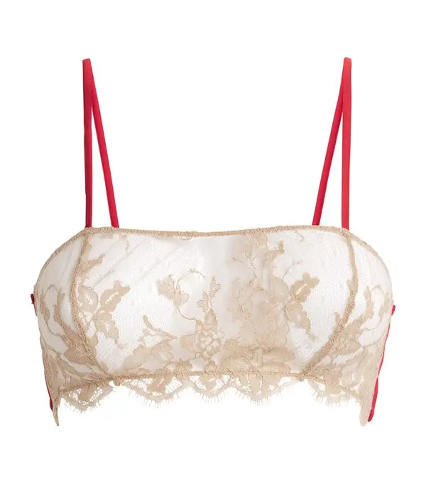 Kiki De Montparnasse Lace Orchid Bandeau Bra - Red