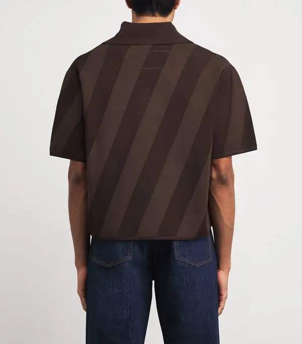 Jacquemus Cropped Stripe Polo Shirt - Brown