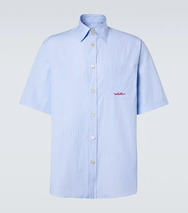 Valentino Garavani Striped Cotton Shirt - Blue