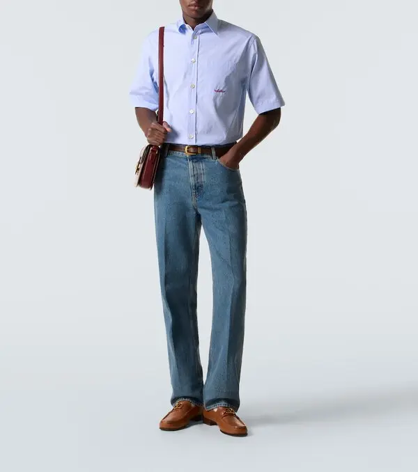 Valentino Garavani Striped Cotton Shirt - Blue