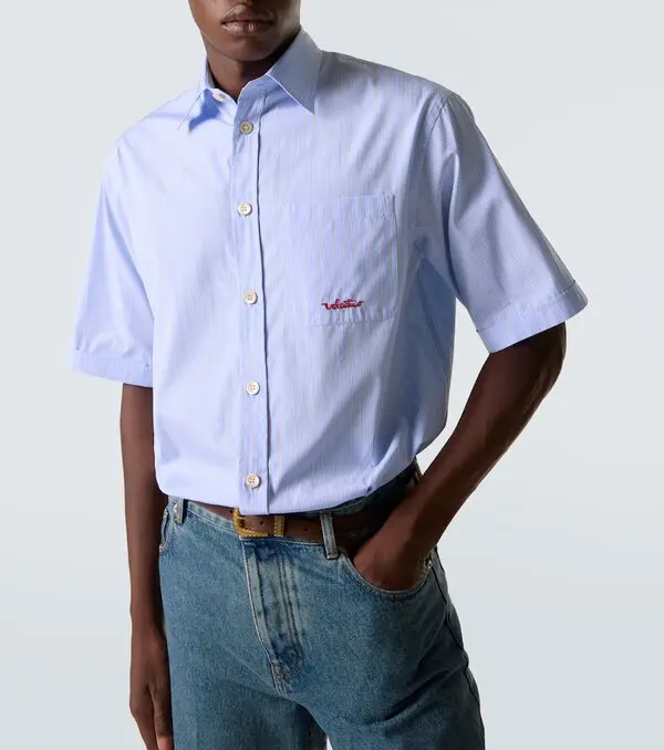 Valentino Garavani Striped Cotton Shirt - Blue