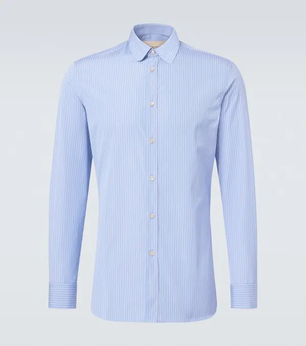 Valentino Garavani Striped Cotton Shirt - Blue