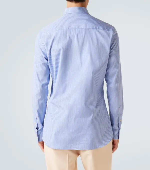 Valentino Garavani Striped Cotton Shirt - Blue