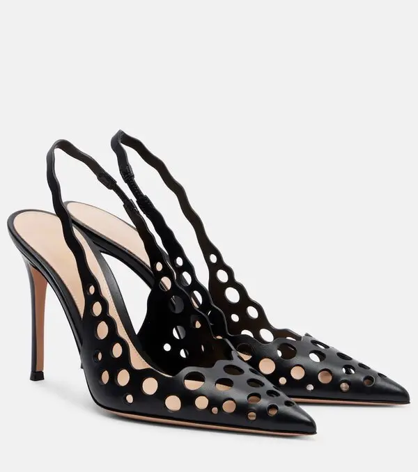 GIANVITO ROSSI 95 Leather Slingback Pumps