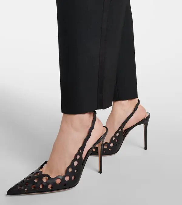 GIANVITO ROSSI 95 Leather Slingback Pumps