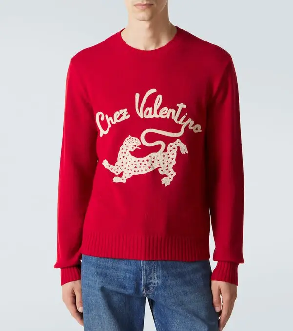 Valentino Garavani Chez Virgin Wool Sweater - Red