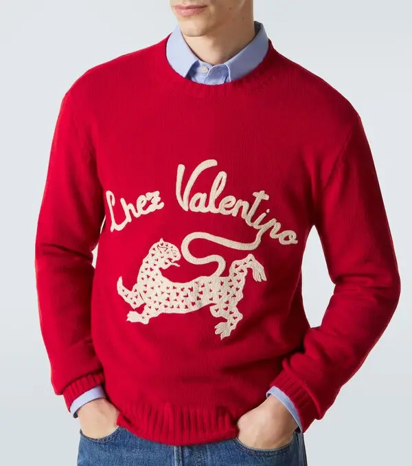 Valentino Garavani Chez Virgin Wool Sweater - Red