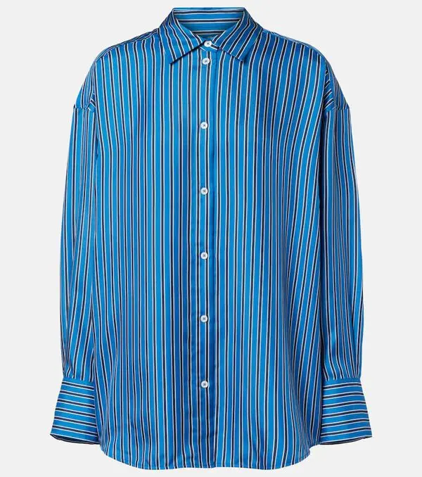 TOTEME Striped Silk Shirt - Blue
