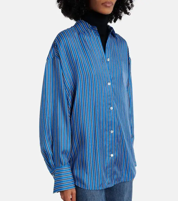 TOTEME Striped Silk Shirt - Blue